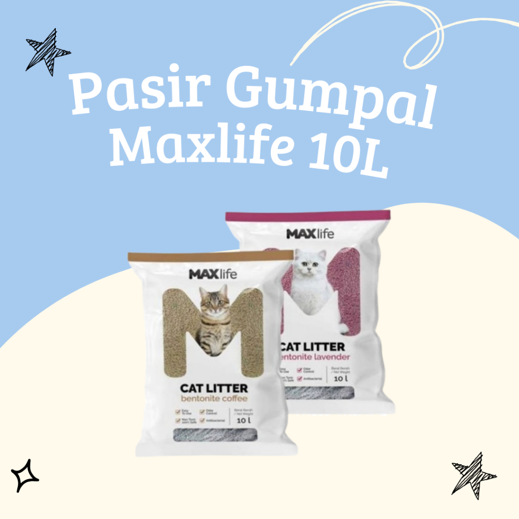 Jual Pasir Kucing - Maxlife 10L All Variant Pasir Gumpal & Wangi Kucing | Shopee Indonesia