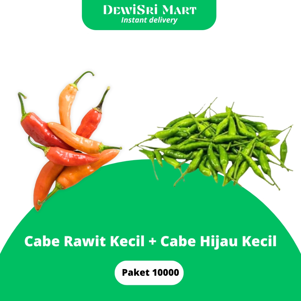 Jual Cabe Rawit Kecil + Cabe Hijau Kecil Paket 10000 - Dewi Sri Mart ...