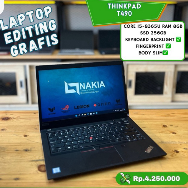 Jual LENOVO THINKPAD T490 CORE I5-8365U RAM 8GB SSD 256GB KEYBOARD ...