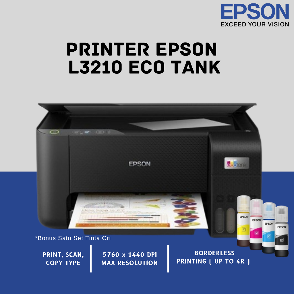 Jual Printer EPSON EcoTank L3210 A4 All in One-EPSON L3210 Ink Tank ...