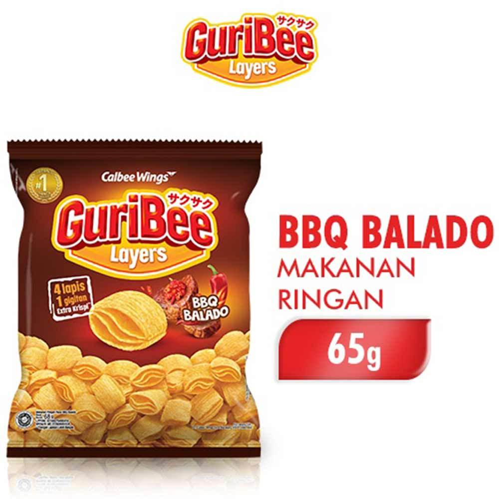 Jual Guribee Layers Makanan Ringan Rasa BBQ Balado Kemasan 65 gram ...