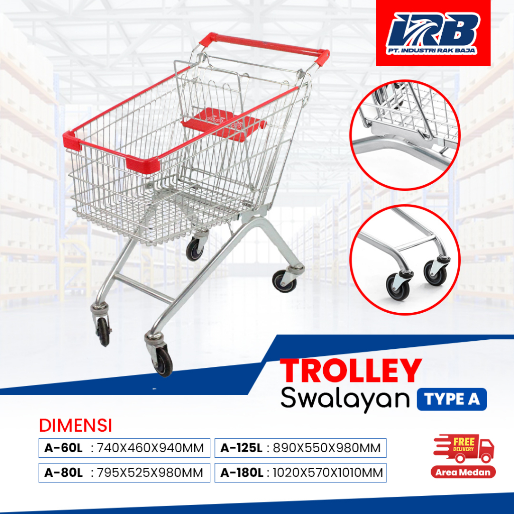 Jual Trolley Belanja Troli Supermarket/Troli Belanja Dorong/Trolley Swalayan A SERIES | Shopee ...