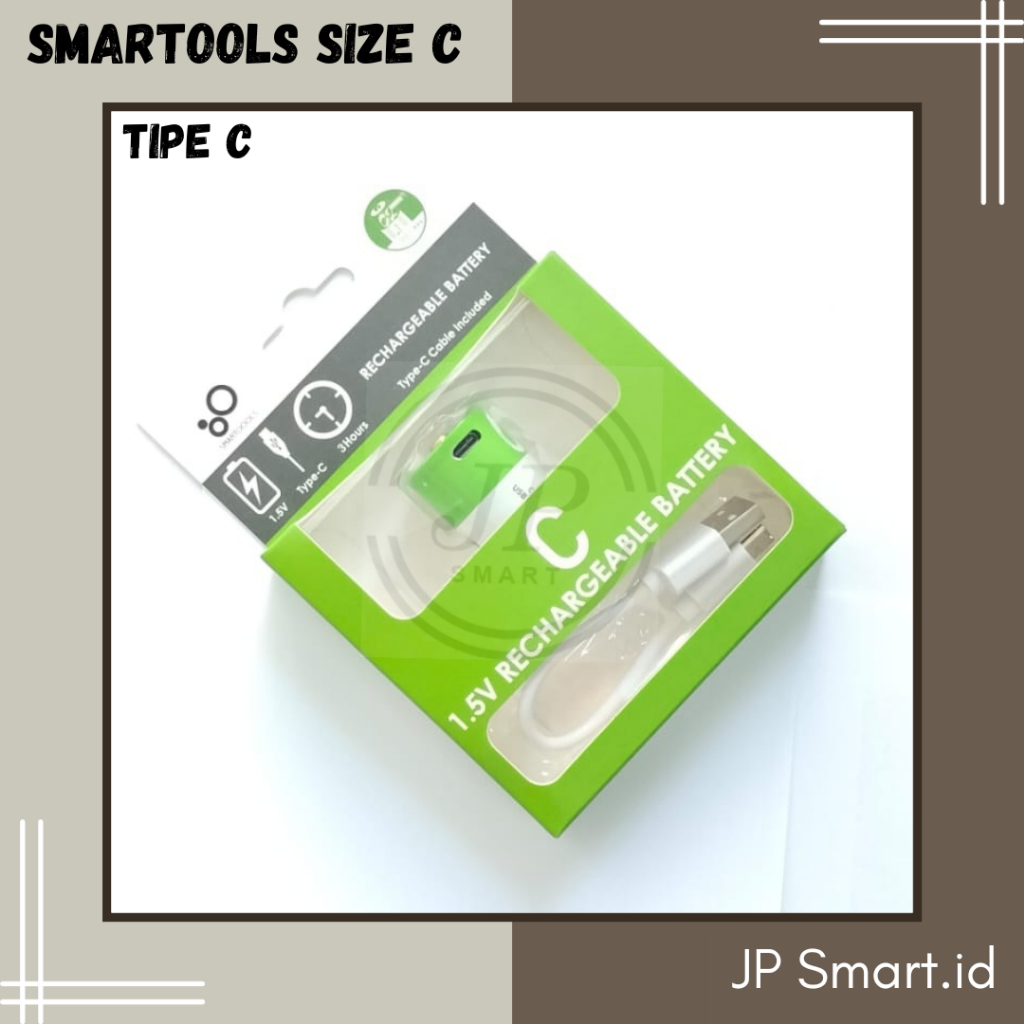 Jual Baterai Size C Smartoools PowerBatt USB Type-C Rechargeable ...