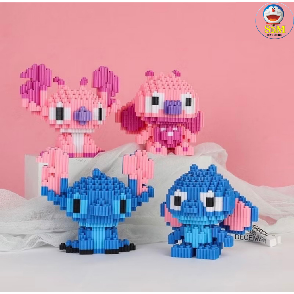 Jual Nano Blocks LILO STITCH Ear Up 3D Model, Mainan Blok Susun, Nano ...