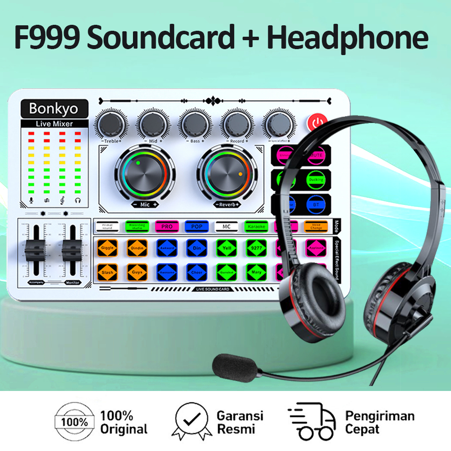 Jual Bonkyo F999/F999X/F999MAX+headset live soundcard Dedicated sound ...
