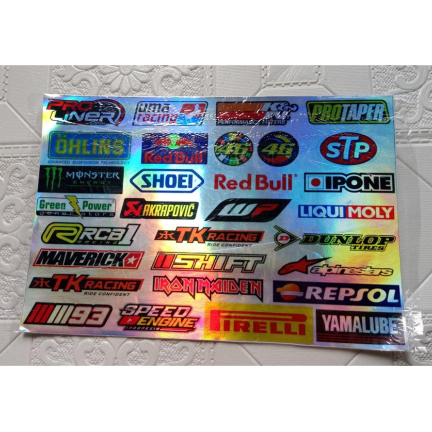 Jual Stiker Racing Pack Sticker Racing Hologram Stiker Sponsor Stiker ...