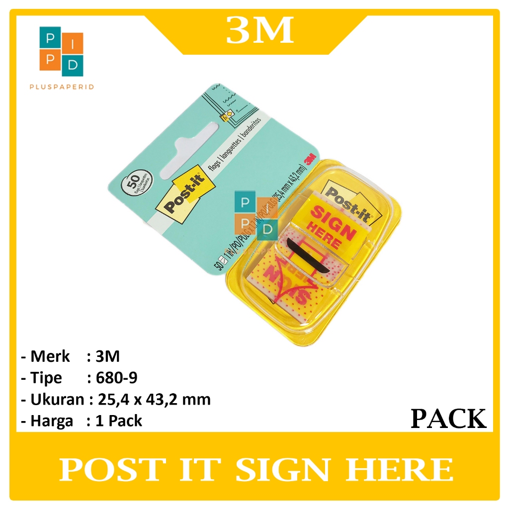 Jual 3M - Post It Sign Here 680-9 Memo - Pad | Shopee Indonesia