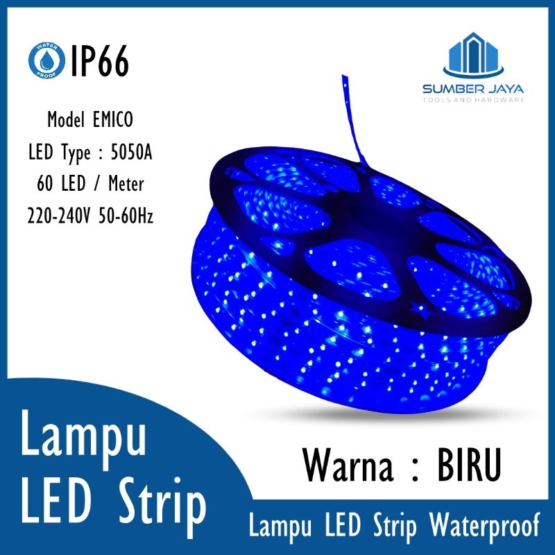 Jual Lampu LED Strip Waterproof EMICO IP66 model 5050A LED selang per ...
