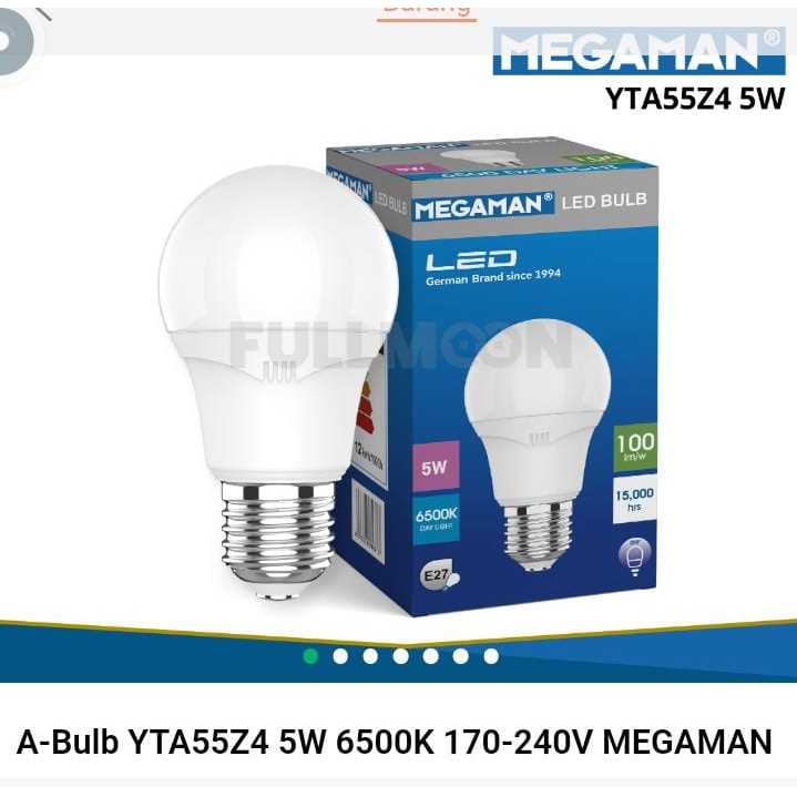 Jual LAMPU BOHLAM LED MEGAMAN 5WATT 6500 PUTIH | Shopee Indonesia