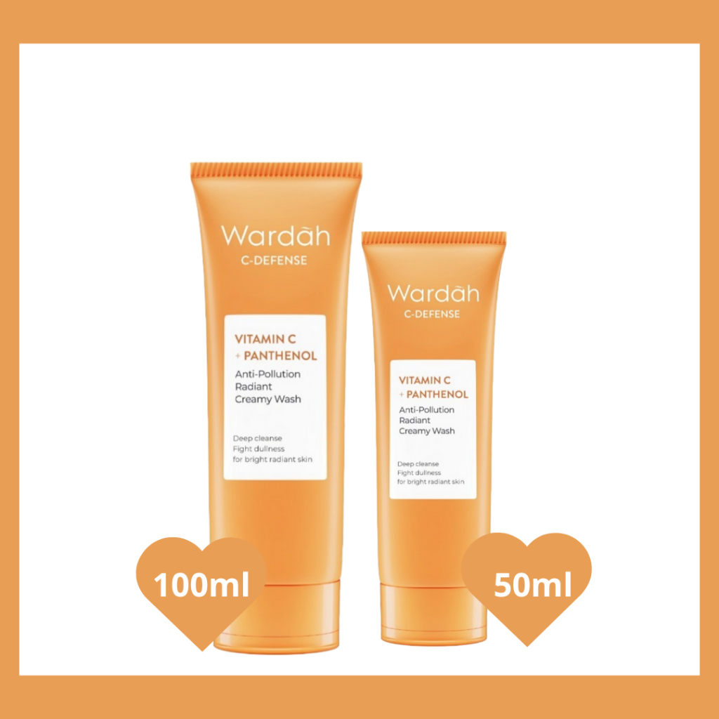 Jual Wardah C-Defense Vitamin C Panthenol Creamy Wash 50ml & 100ml ...