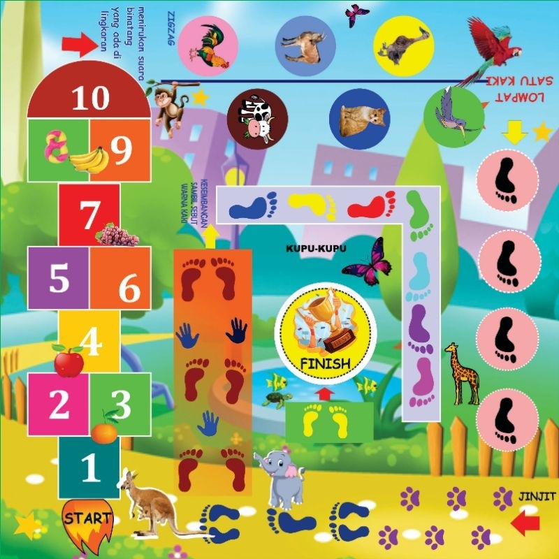 Jual Banner sensory path permainan anak sensorik anak ukuran 150X150 ...
