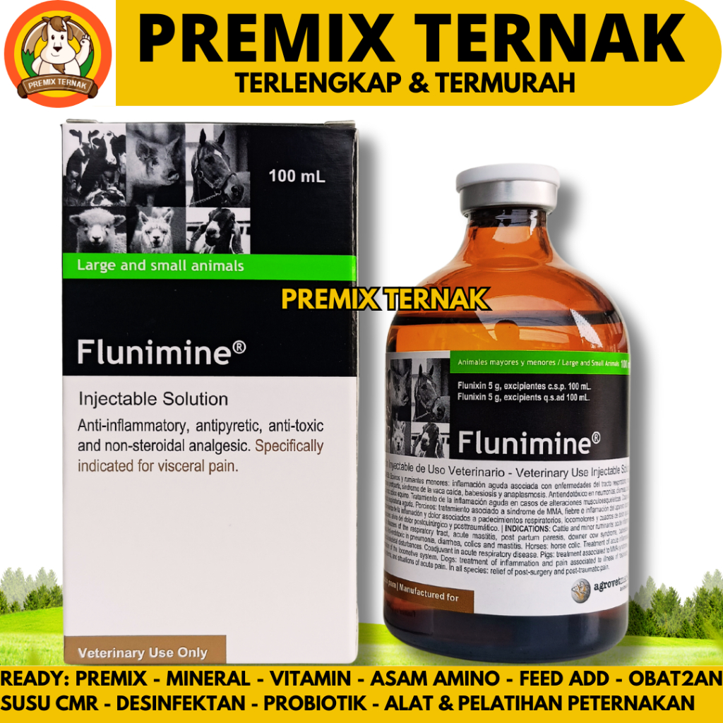 Jual FLUNIMINE 100ML AGROVET - Flunixin Obat Nyeri Hewan Antiradang ...