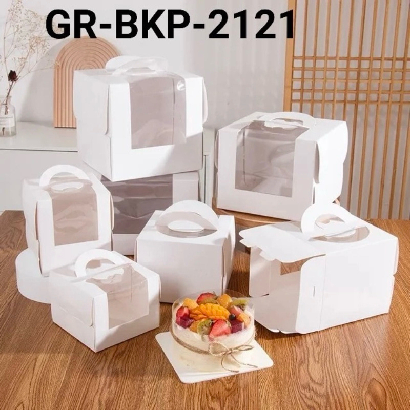 Jual BKP2121-15 Cake box packaging korean mika handle kotak dus tart ...