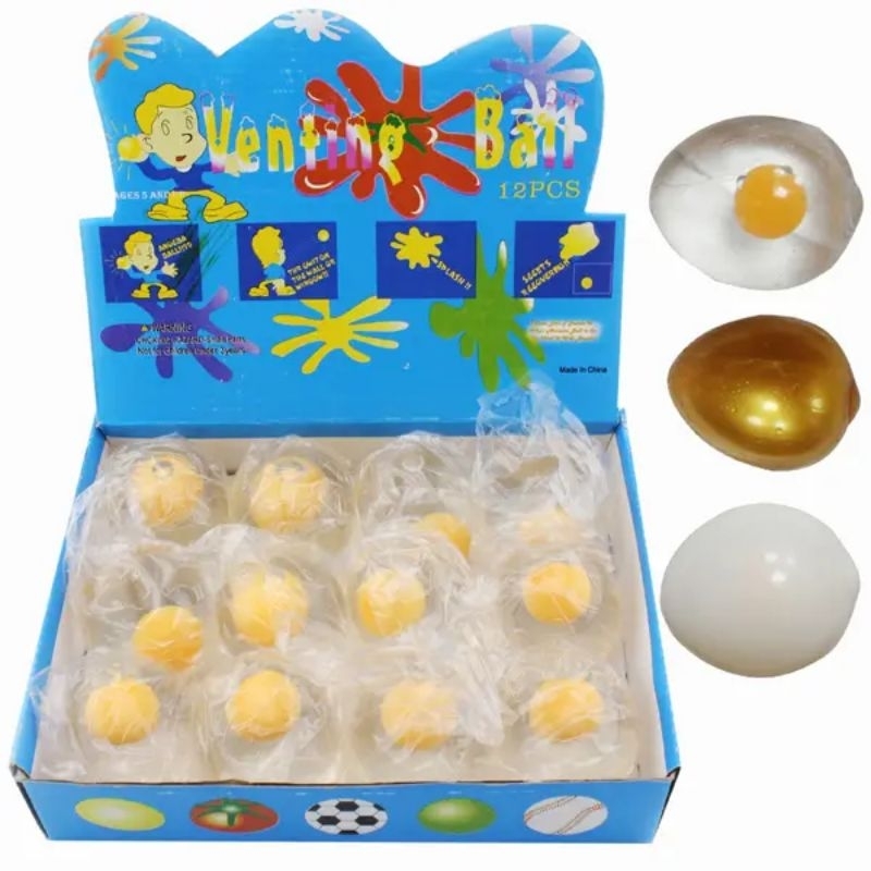 Jual 12 pcs mainan banting telur splat egg mainan anti stres squisi telur | Shopee Indonesia