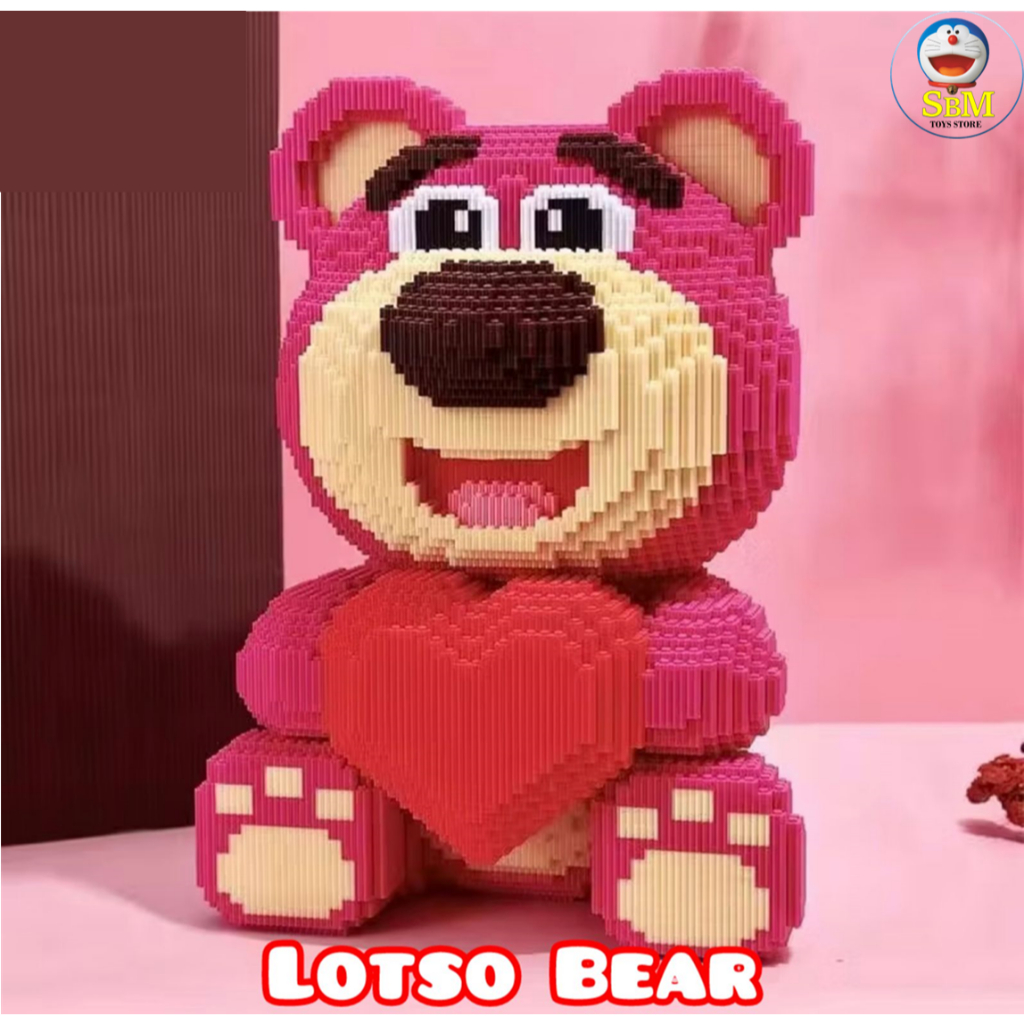 Jual Nano Blocks BIG LOTSO BEAR Series 3D Model, Mainan Blok Susun ...
