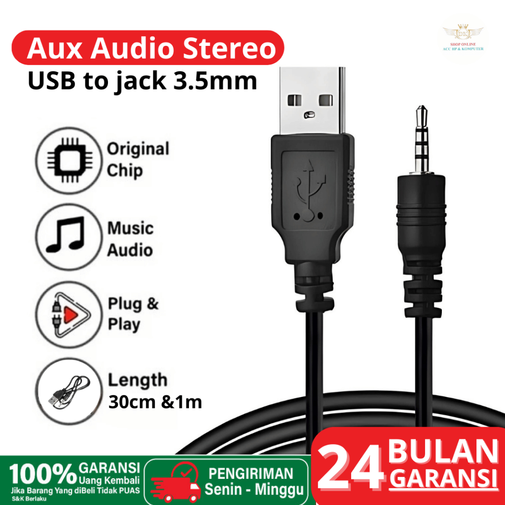 Jual KABEL USB TO AUDIO JACK 3.5MM | Shopee Indonesia