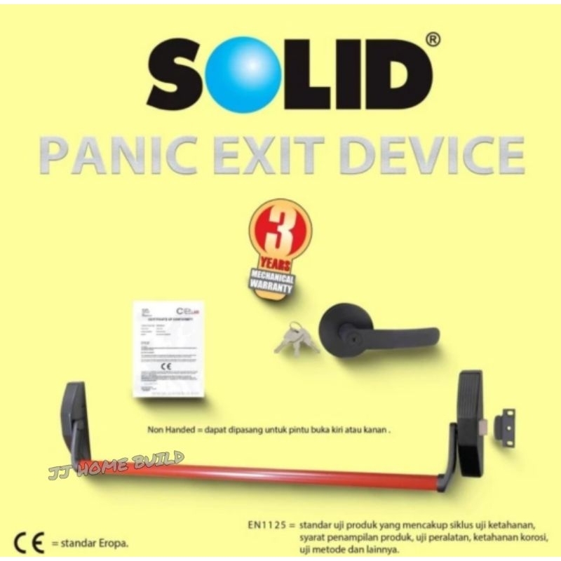 Jual Panic Bar Solid PED 310+316 Red+Black/Handle Pintu Emergency ...
