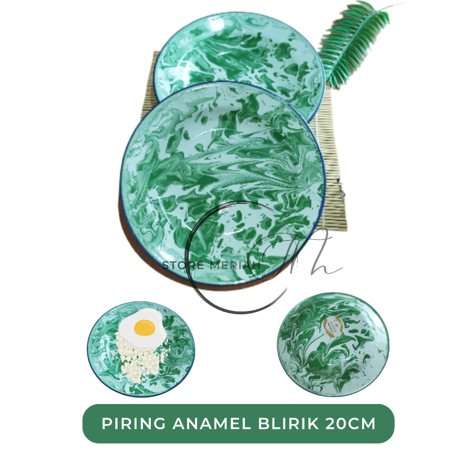 Jual SM PIRING ANAMEL MOTIF BLIRIK 20CM & MUG ANAMEL MOTIF BLIRIK UK ...