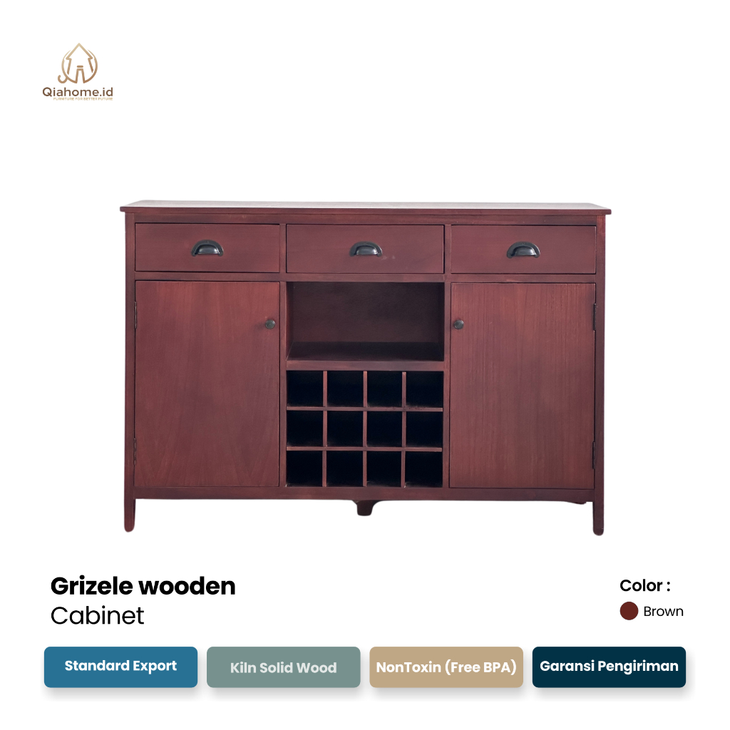 Jual Qiahome.id Grizele Wooden Cabinet Lemari Kayu Minimalis Cabinet ...