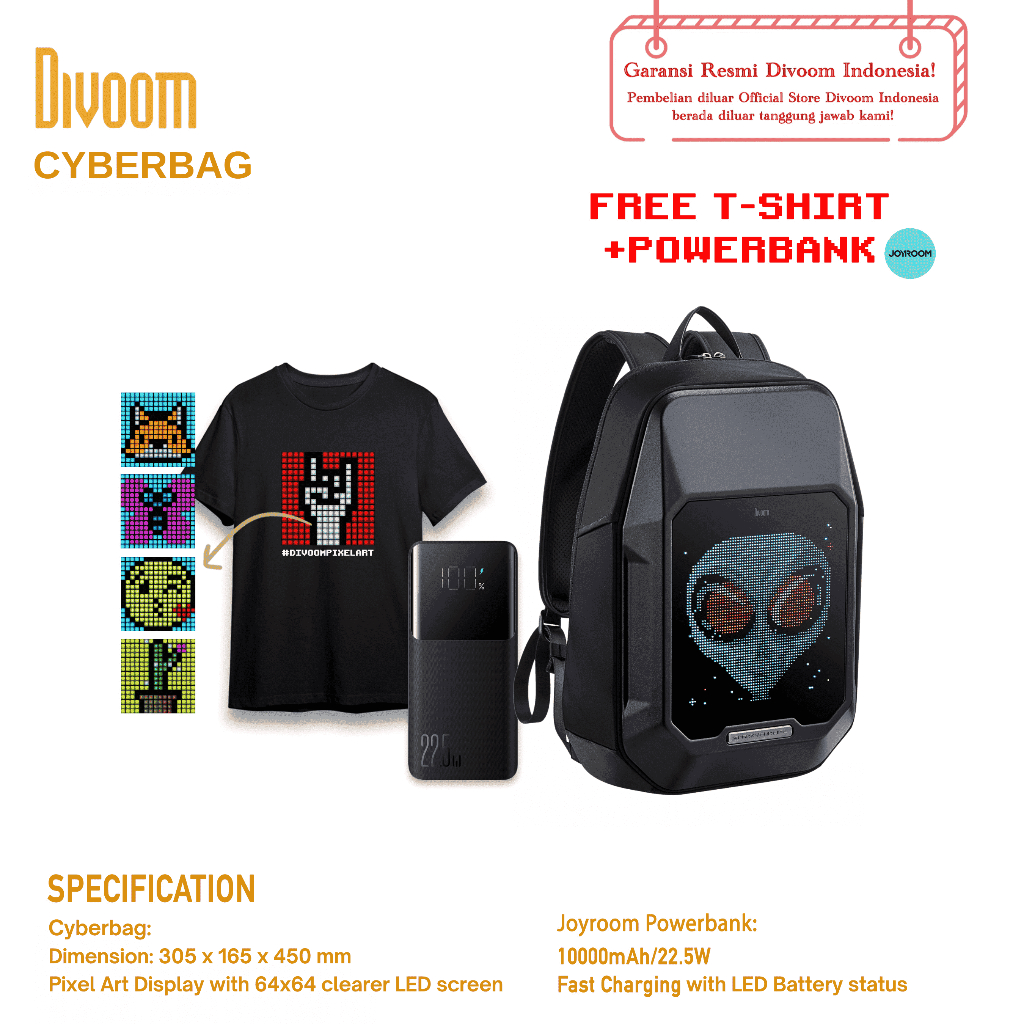 Jual Divoom Cyberbag Backpack Tas Pixel 64x64 | Shopee Indonesia
