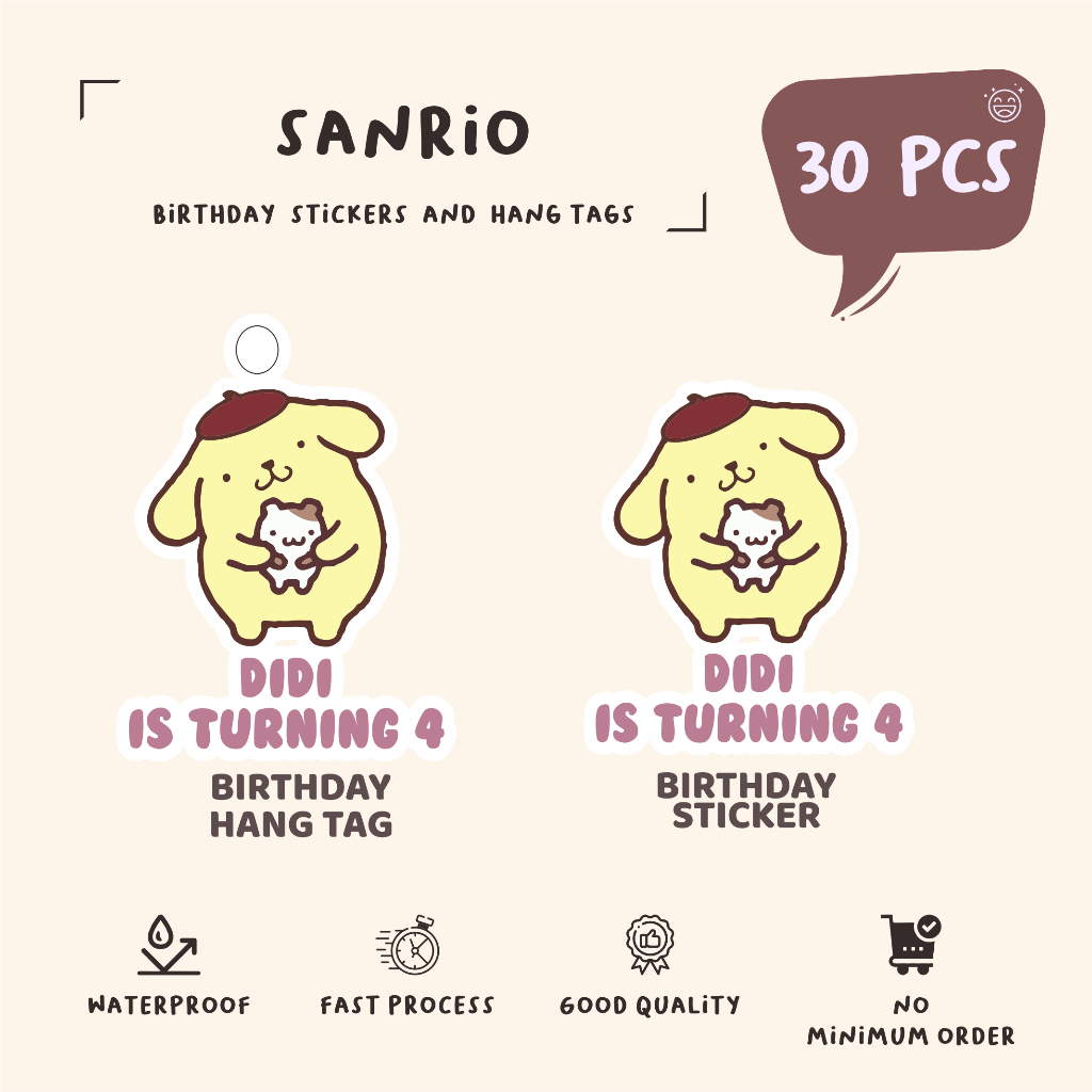 Jual (30pcs)diecut label hang tag SANRIO part 1//label tag/lucu cetak ...