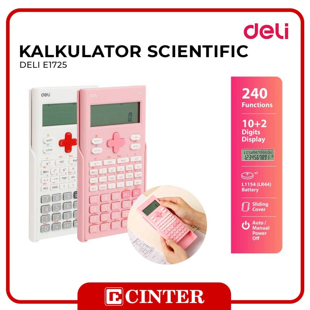 Jual DELI - KALKULATOR ILMIAH / SCIENTIFIC CALCULATOR E1725 12 DIGIT ...