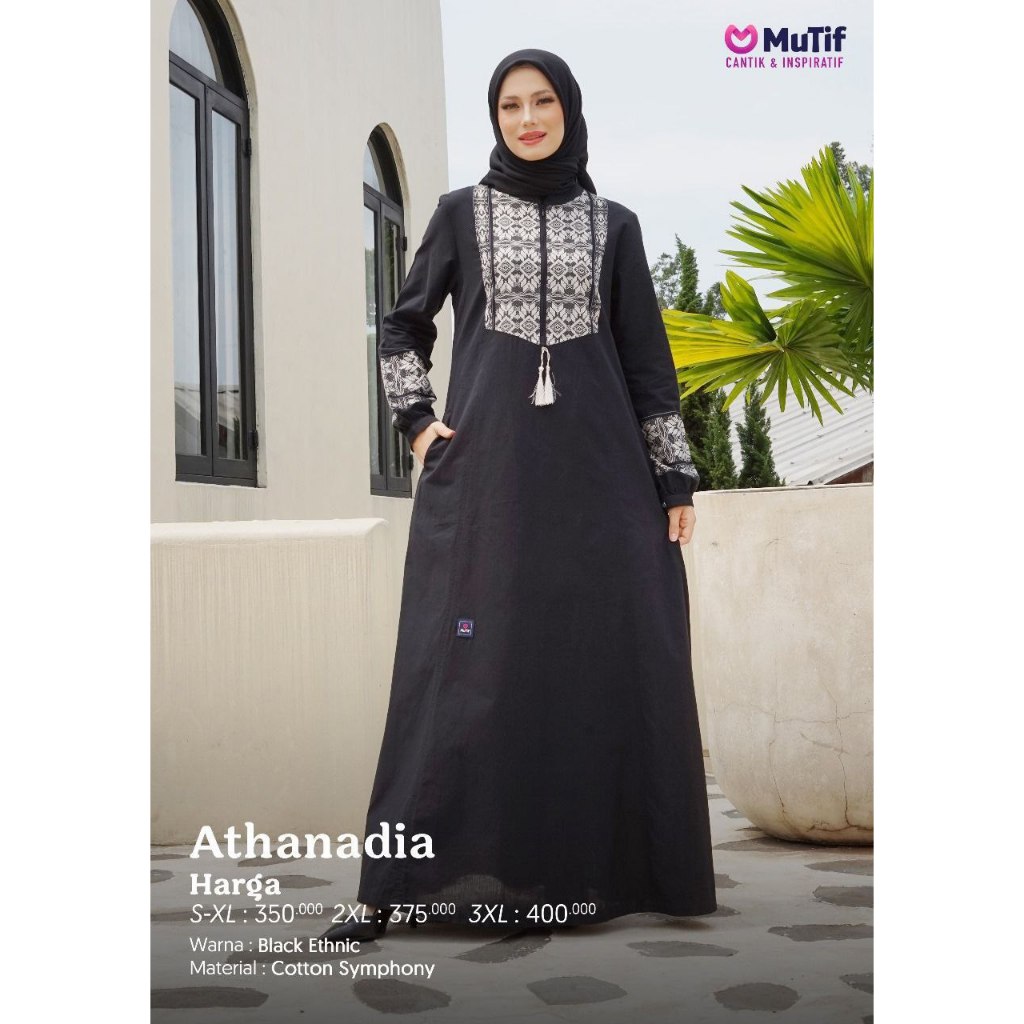 Jual [COD] TERBARU MUTIF ATHANADIA BLACK ETHNIC 2024 || ORIGINAL ...