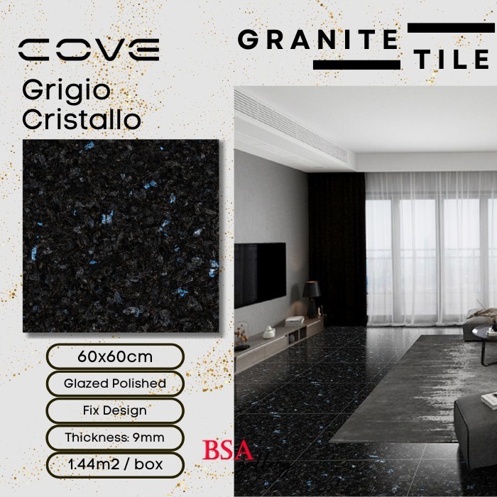 Jual GRANIT COVE GRIGIO CRISTALLO 60X60 GRANITE TILE HITAM CORAK ...