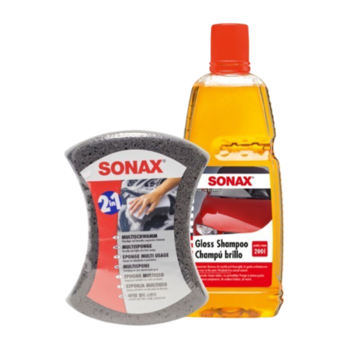 Jual SONAX Paket Car Gloss Shampoo 1 Liter & Multi Sponge Cuci Mobil / Motor | Shopee Indonesia