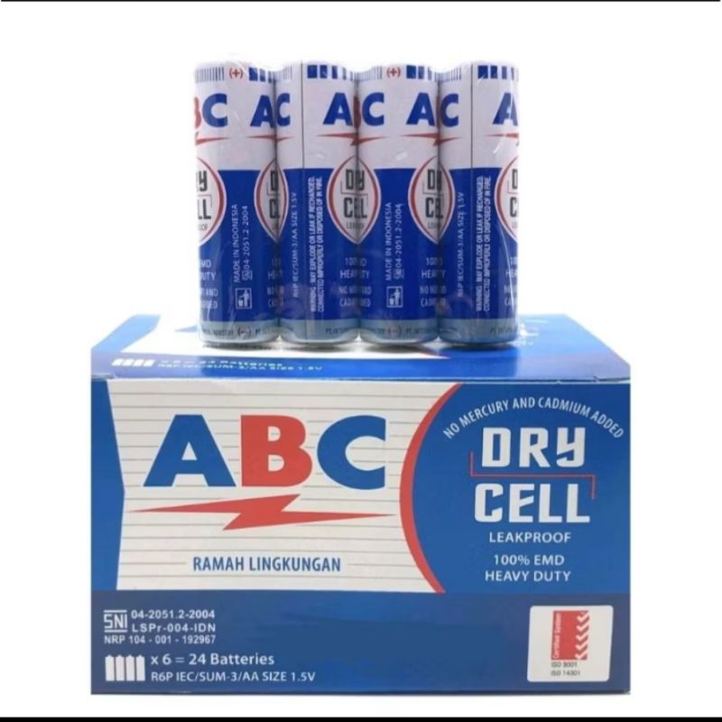 Jual BATU BATERAI ABC BERKUALITAS ISI 12 PCS UKURAN BESAR UNTUK JAM ...