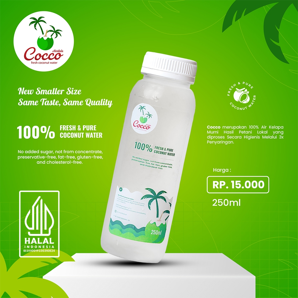 Jual 1 Botol Cocco Fresh Air Kelapa Muda Murni 250Ml | Shopee Indonesia