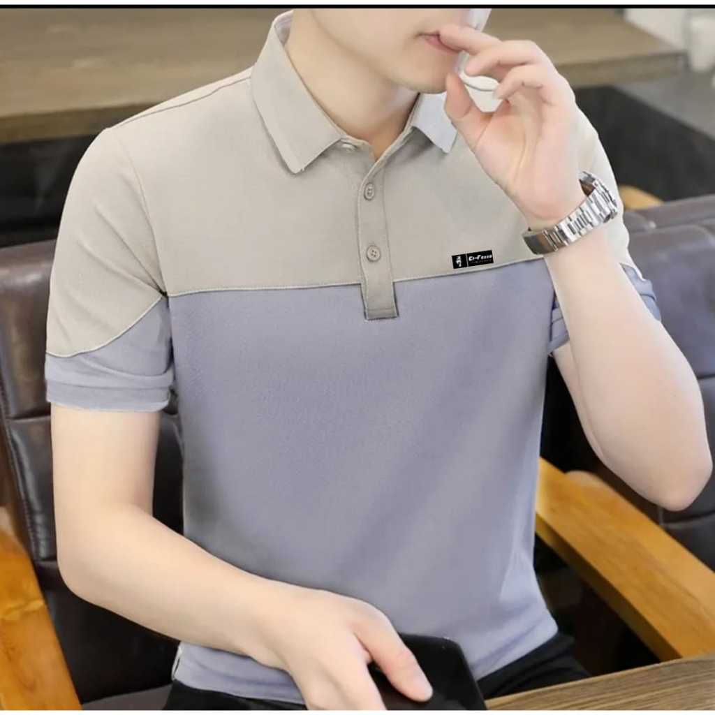 Jual KAOS POLO PRIA TANGAN PENDEK MOTIF KOMBINASI BAJU KERAH MODEL ...