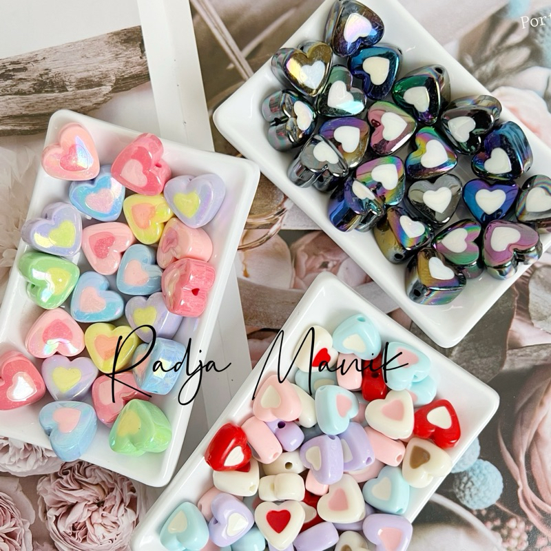 Jual Manik Mote Love Uv Gradasi Pastel DIY | Shopee Indonesia