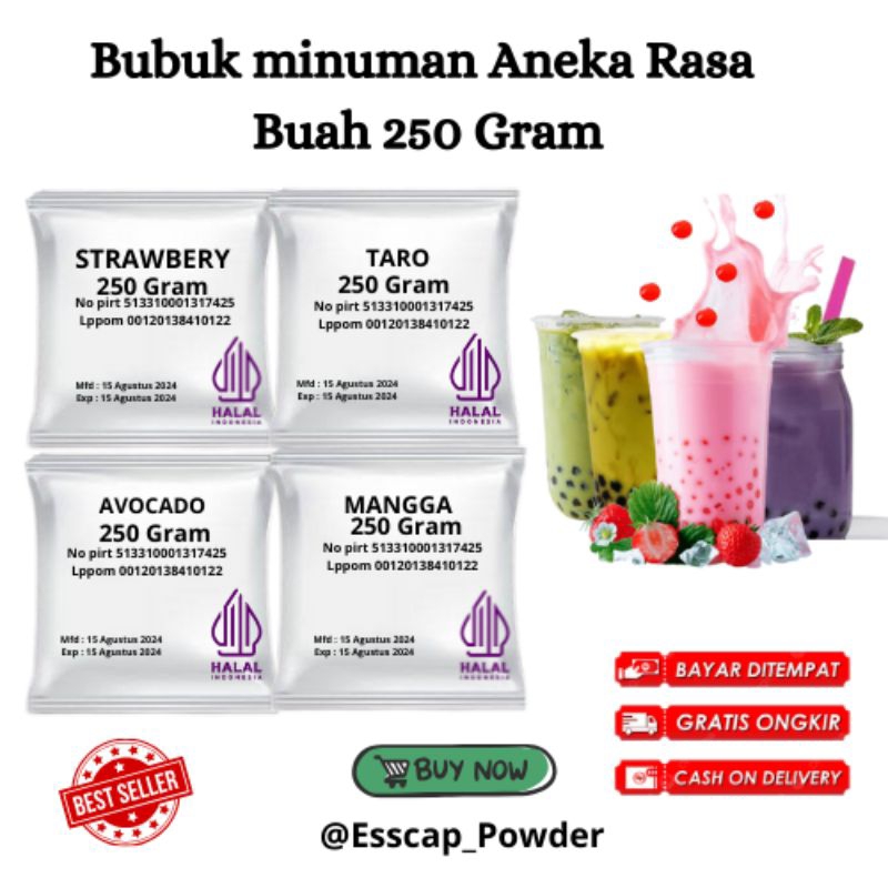 Jual Bubuk Minuman Buah 250 gram Berbagai Varian / Serbuk Minuman Aneka ...