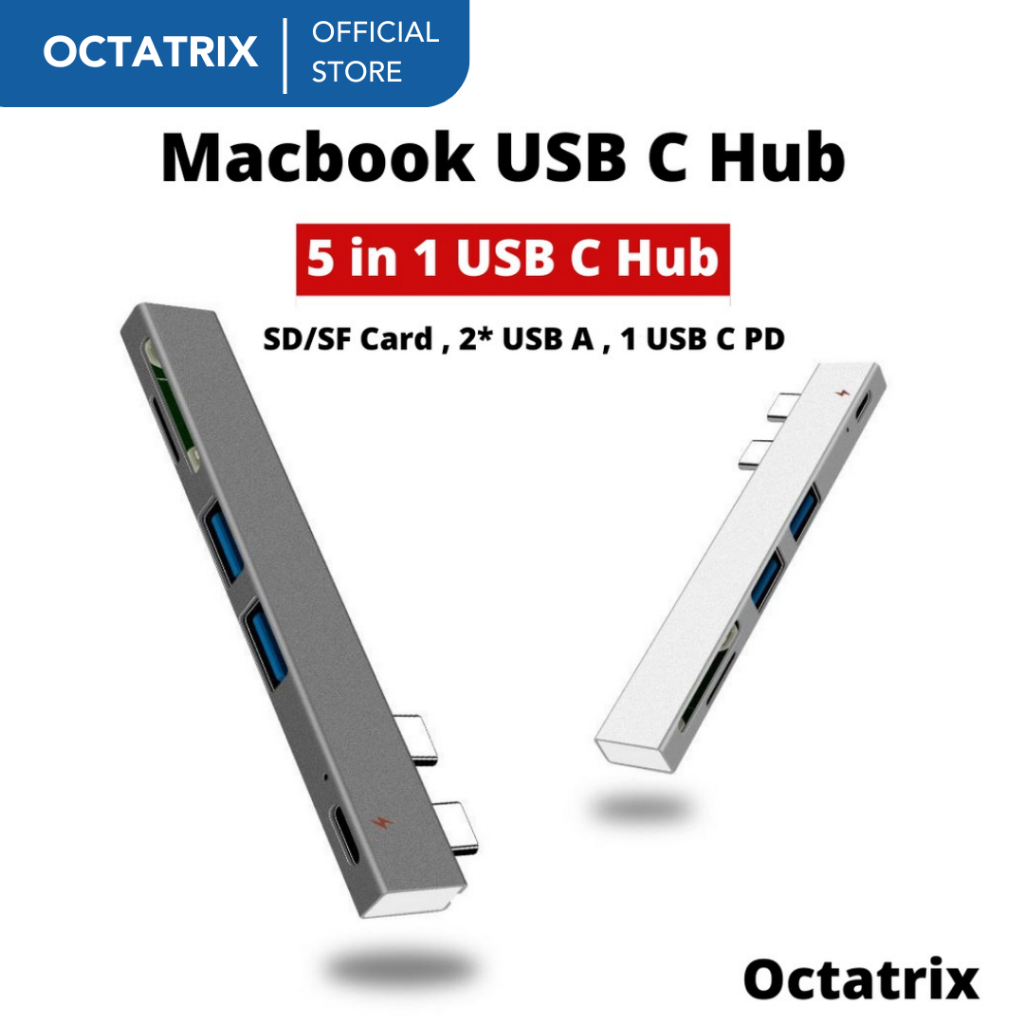 Jual USB Hub Macbook 5 in 1 Modern Compact Adapter Converter Multi Port ...