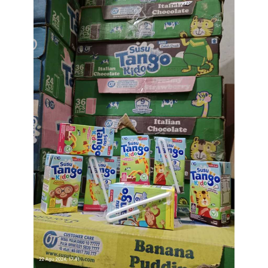 Jual 3 PACK SUSU UHT TANGO KIDS (COKELAT / STROBERY) 115 ML | Shopee ...
