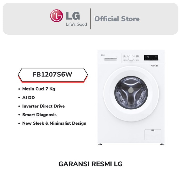 Jual MESIN CUCI LG FB1207S6W 7KG INVERTER | Shopee Indonesia
