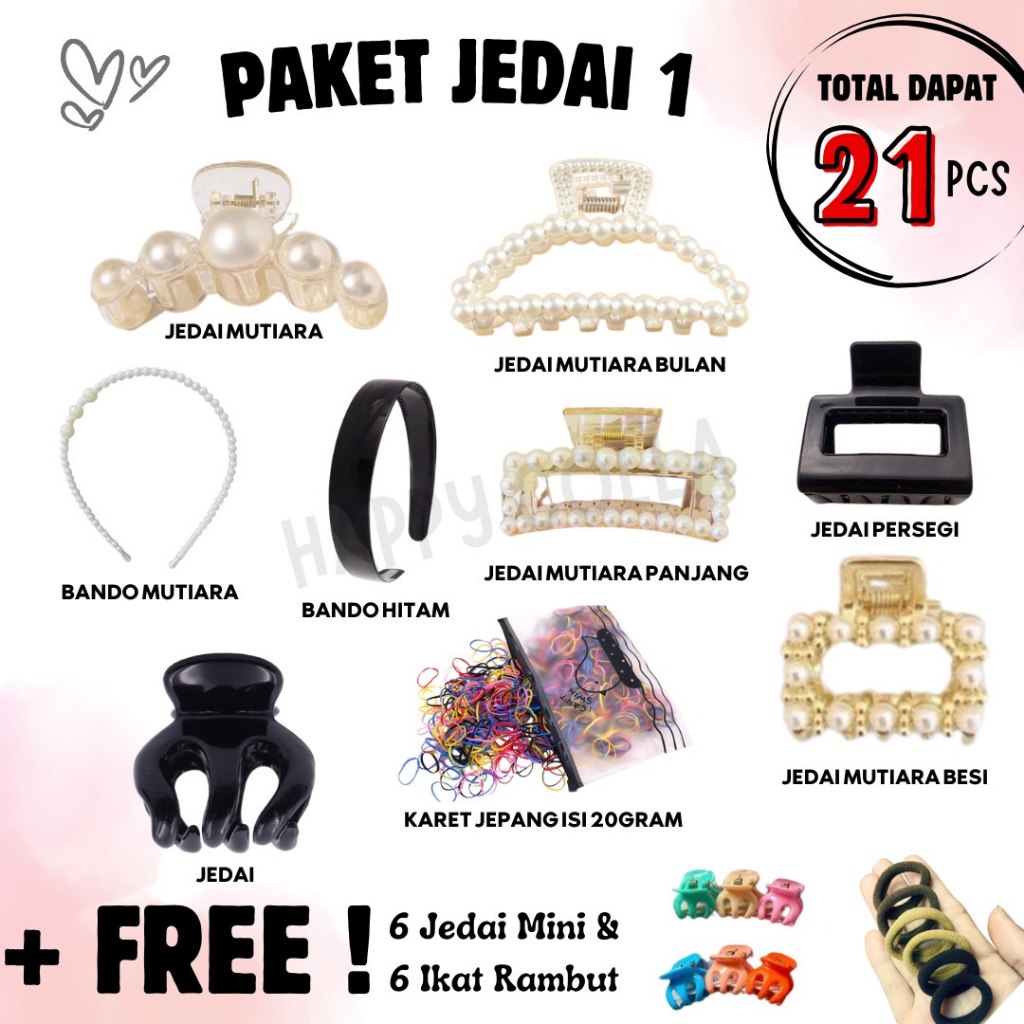 Jual Paket Jedai Korea Bando Ikat Jepitan Rambut Kekinian Kualitas ...