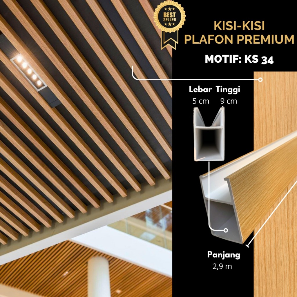 Jual Kisi Kisi Plafon PVC | Plafon PVC | WPC Bar Ceiling | plafond PVC ...