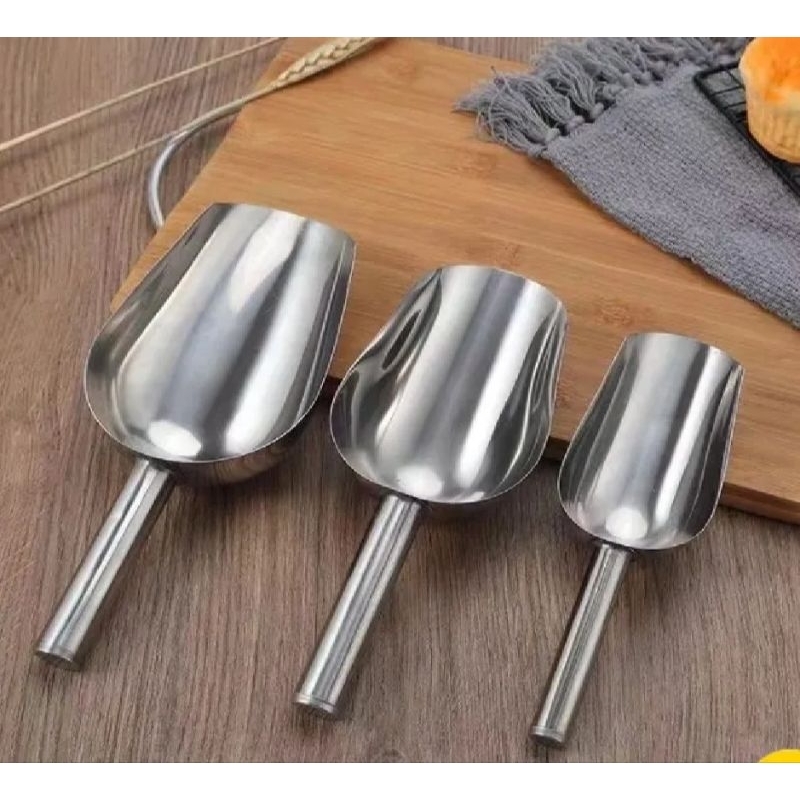 Jual Sendok Skop Es Batu Stainless Tebal/Sekop Es/Sekop Tepung/Skop ...