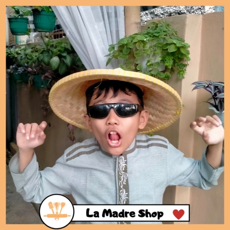 Jual Caping Dudukuy Tudung Bambu Topi Petani untuk Anak TK / SD cowok ...