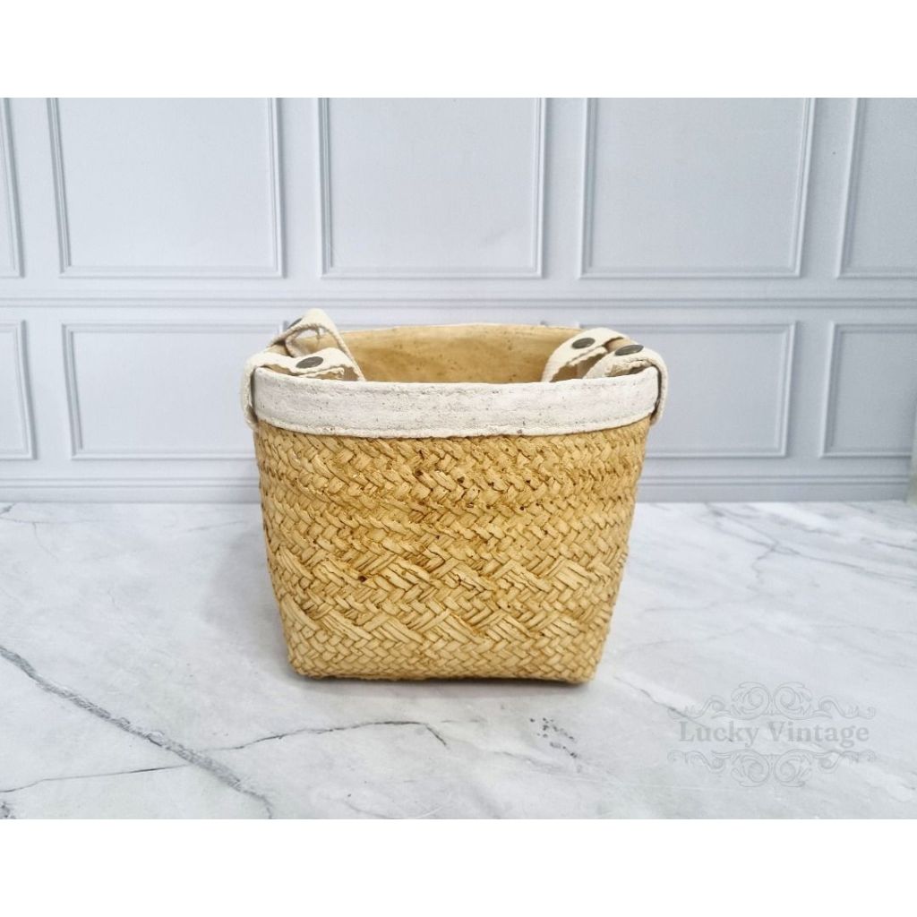 Jual Retro Vas Bunga Keramik Model Keranjang Anyaman | Shopee Indonesia