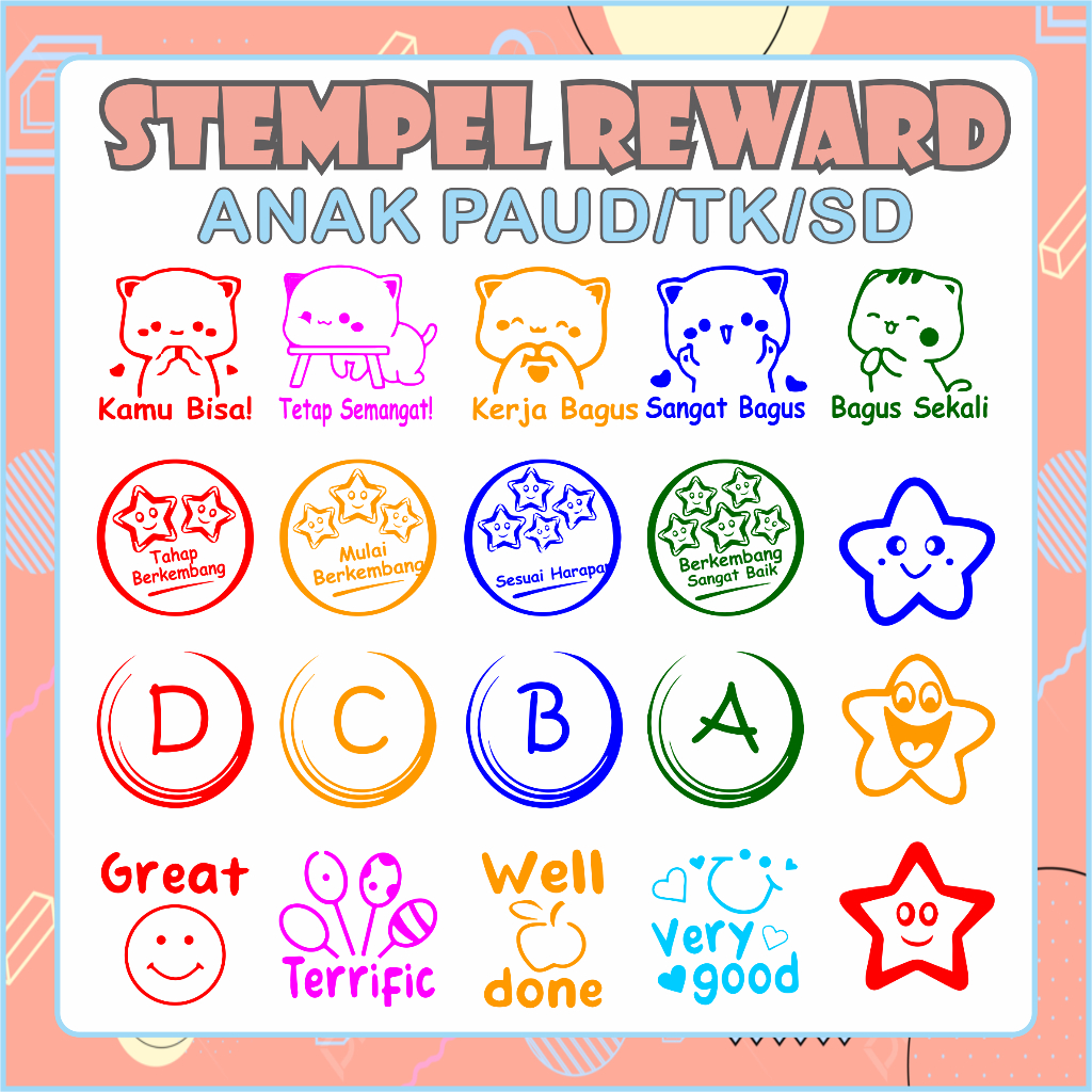 Jual Stempel Nilai Guru REWARD / PAUD / TK / SD / Home Schooling ...