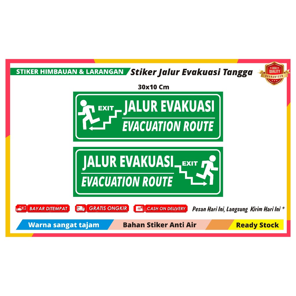 Jual STIKER JALUR EVAKUASI TANGGA | Shopee Indonesia