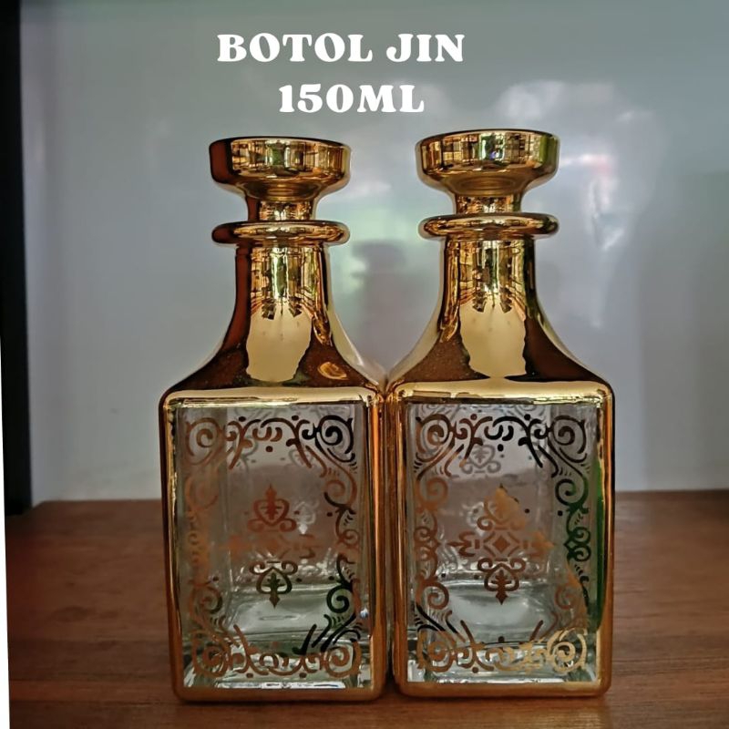 Jual BOTOL JIN 150 ML MOTIF GOLD COCOK UNTUK PAJANGAN BIAR SEMAKIN ...