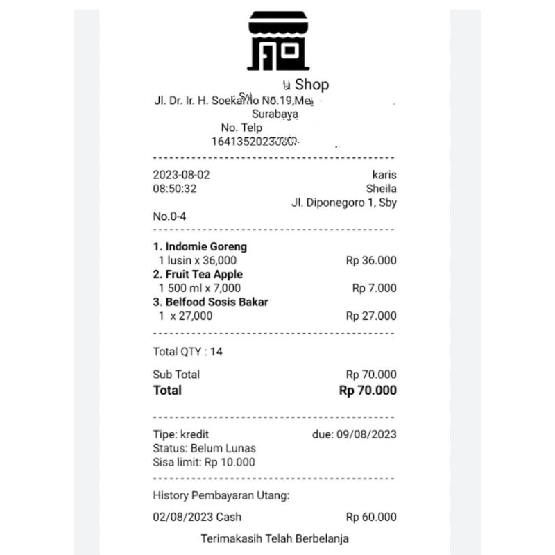 Jual CETAK CUSTOM NOTA BON RESTO RUMAH MAKAN WARUNG BERBAGAI MACAM JENIS NOTA STRUK THERMAL ...