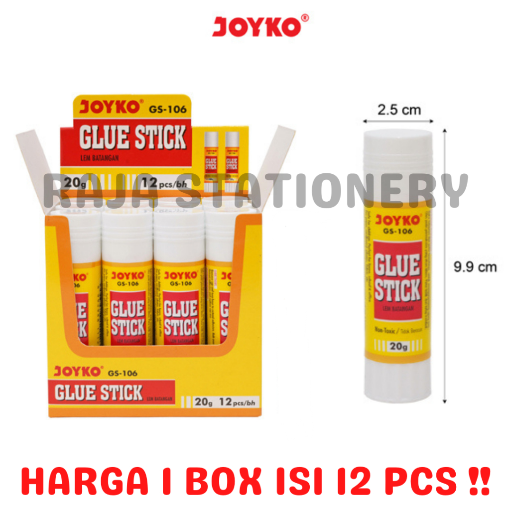 Jual JOYKO GLUE STICK 20g LEM BATANG STIK JOYKO BESAR PUTIH GS-106 BOX ...