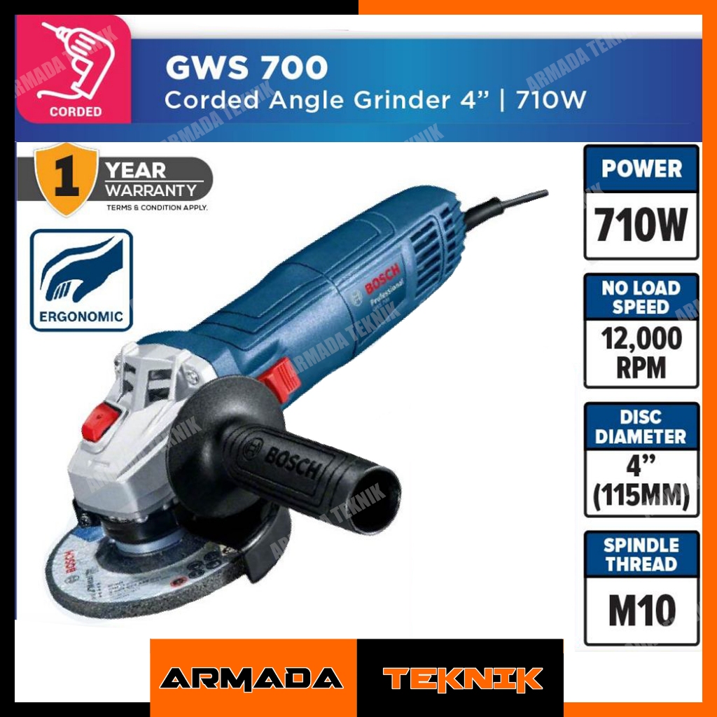 Jual Mesin Gerinda Tangan BOSCH GWS 700 Angle Grinder [ PENGGANTI GWS ...