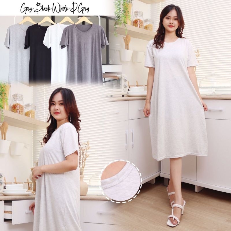 Jual Daster Wanita Polos/Daster Perempuan Dewasa/Daster Midi Spandek ...