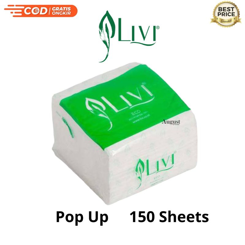 Jual Tisu Tissue Livi Pop Up Isi 150 Sheets / 2 Ply / Tissue Meja Makan ...